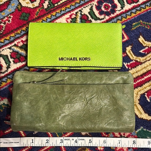 Michael Kors | Bags | Michael Kors Bright Lime Green Wallet And Junior ...